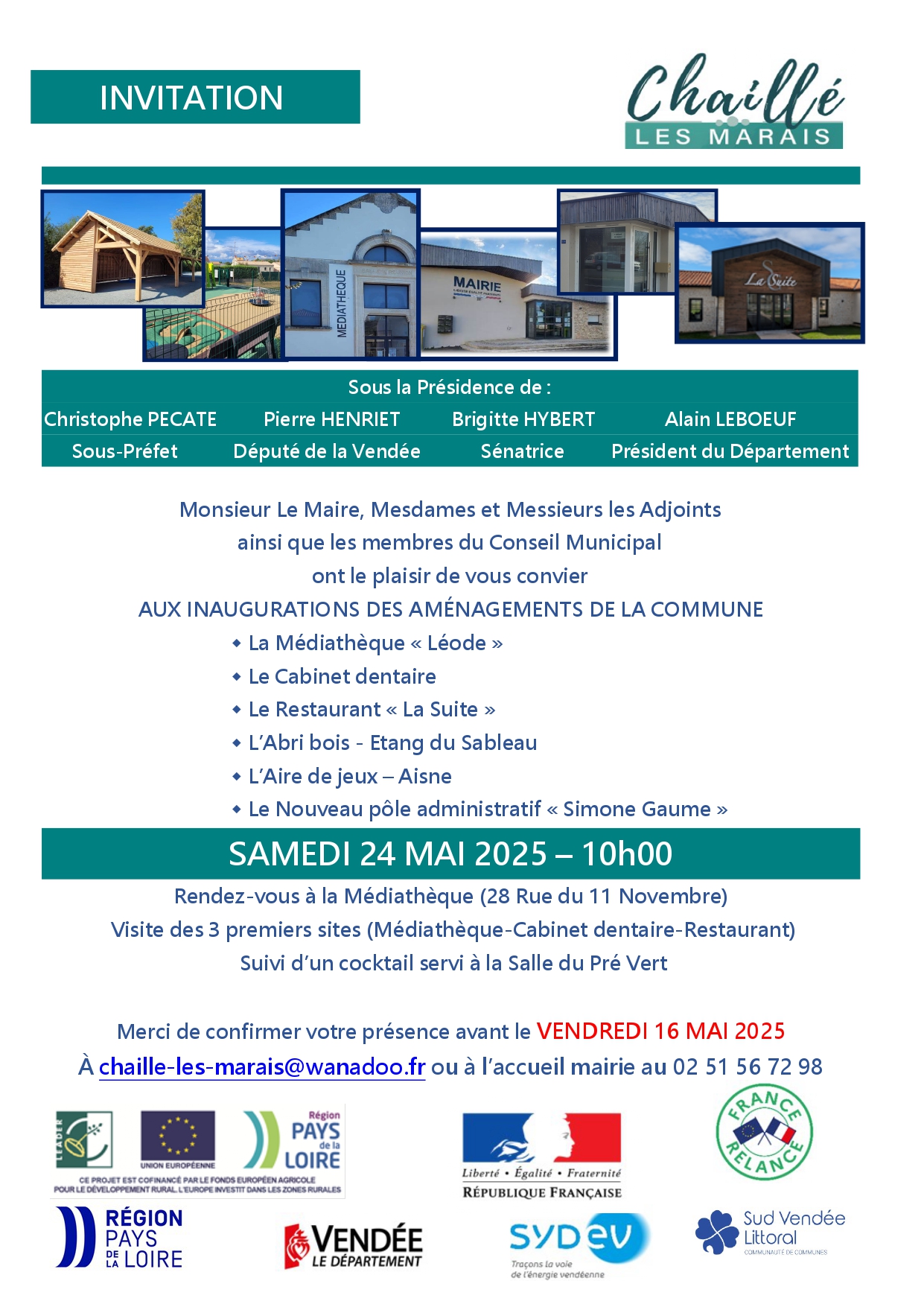 INAUGURATIONS – Chaillé les Marais